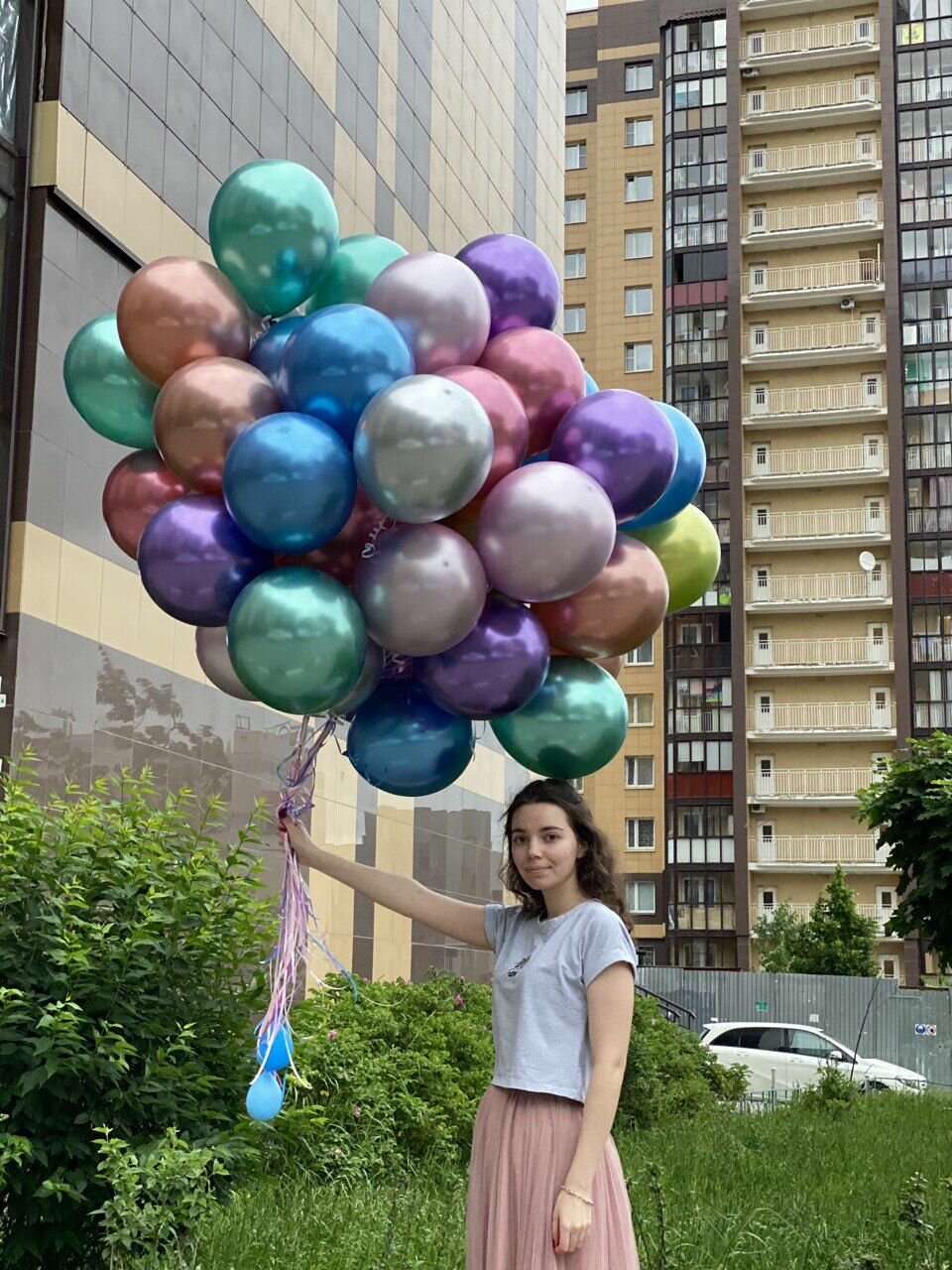 Шарики гелиевые хром 50шт