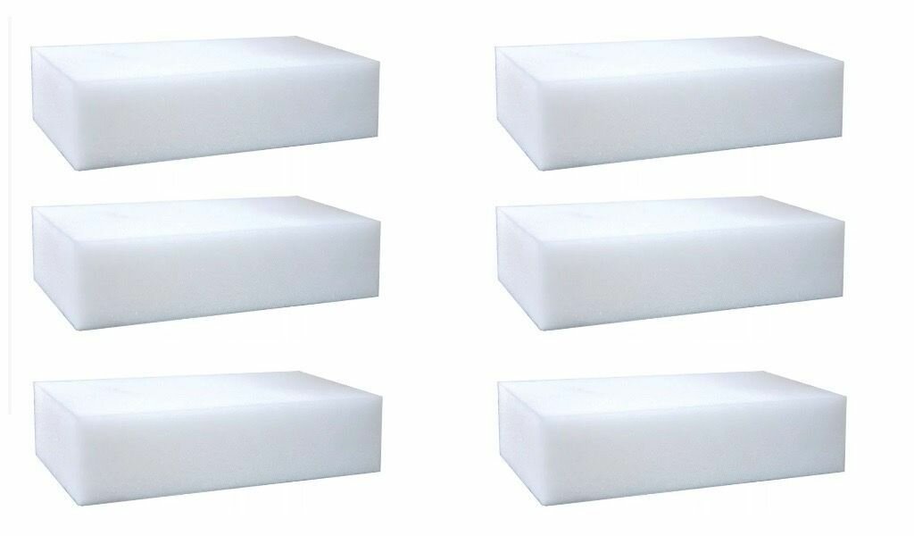 Губка автомобильная Grass, очищение и защита, пенополиуретан, белая, 6 шт