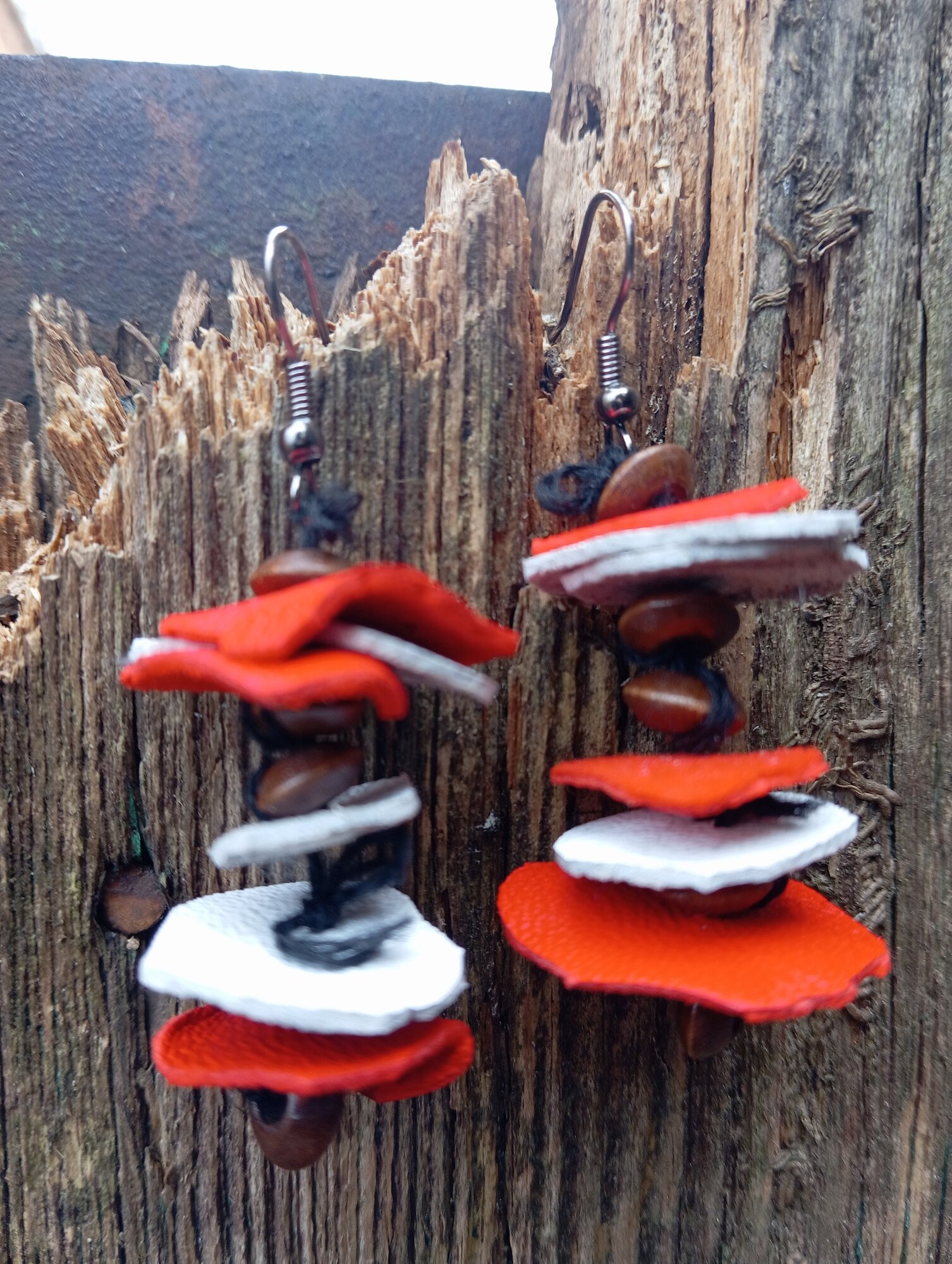 Серьги с подвесками, славянский оберег, дерево