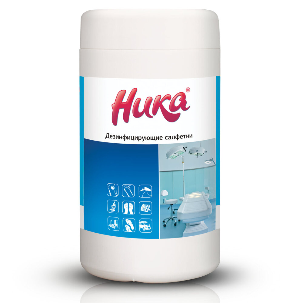 Упаковка 2 шт. Дезинфицирующие салфетки влажные 60 шт. НИКА, для обработки рук и поверхностей