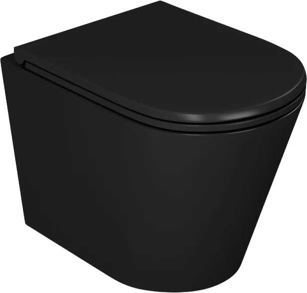 Унитаз подвесной D&K Venice черный, безободковый, с микролифтом DT1026025