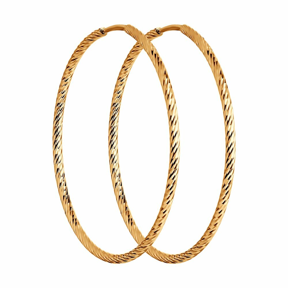 Серьги конго, красное золото, 585 проба