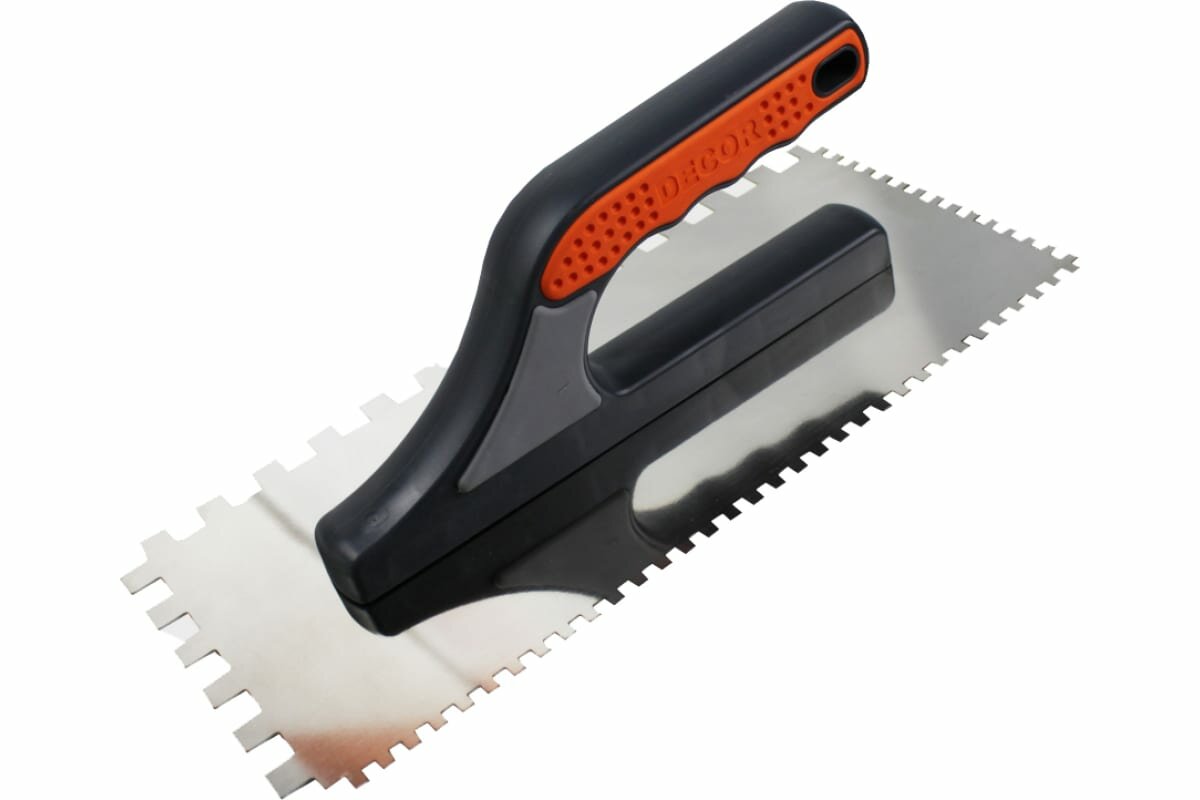 Гладилка 280х130 мм, нержавеющая, зуб 6х6+12х12 мм DECOR 680-126