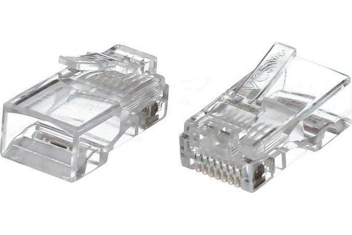 VCOM RJ-45 коннекторы 8P8C для UTP кабеля Cat5, упаковка 100 шт, VNA2200-1