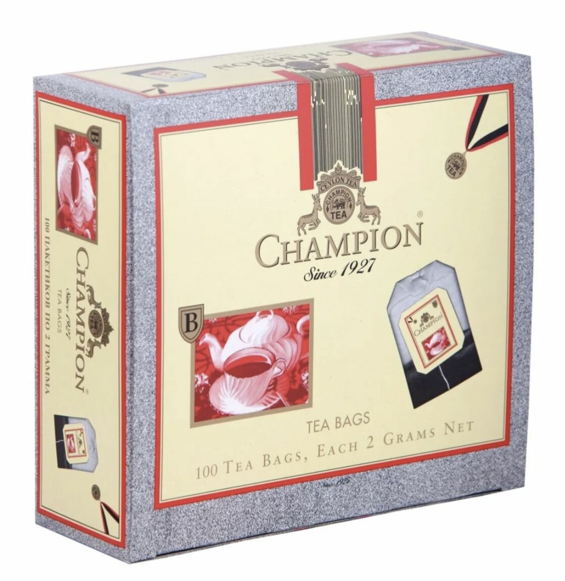 Чай чемпион Champion 100 п. / Чай черный в пакетиках / Чай кенийский / чай подарочный