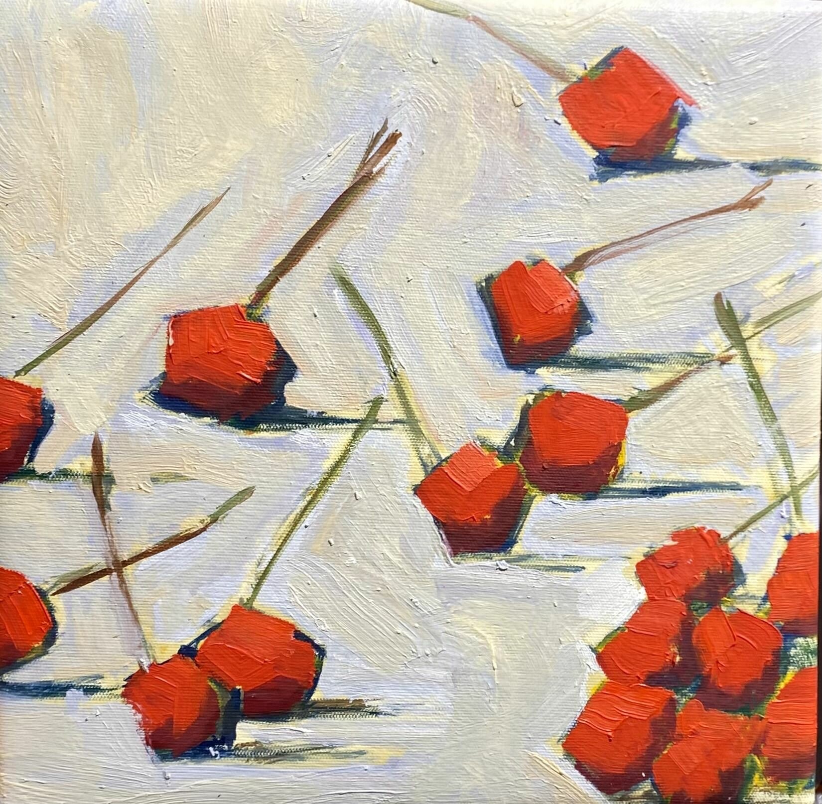 Черешня натюрморт 6 маслом современный художник Петербург Черешня натюрморт