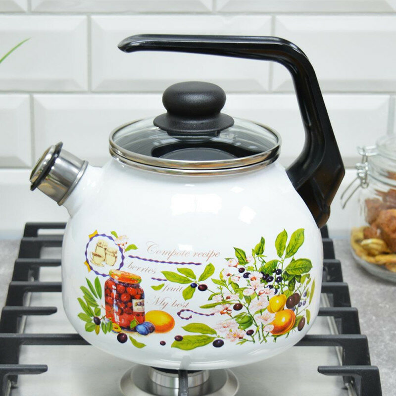 Чайник эмаль 3.0л со свистком Вкусный компот Череповец 341968