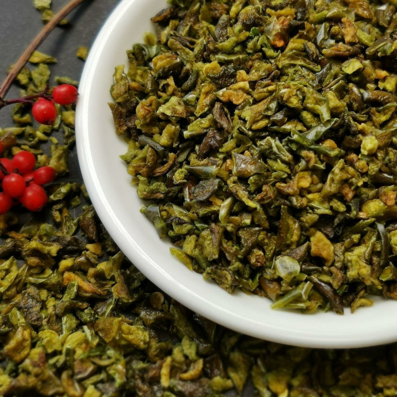 Паприка KINGSPICE, хлопья, 3х3 мм, зеленая, для все видов блюд, 1 кг