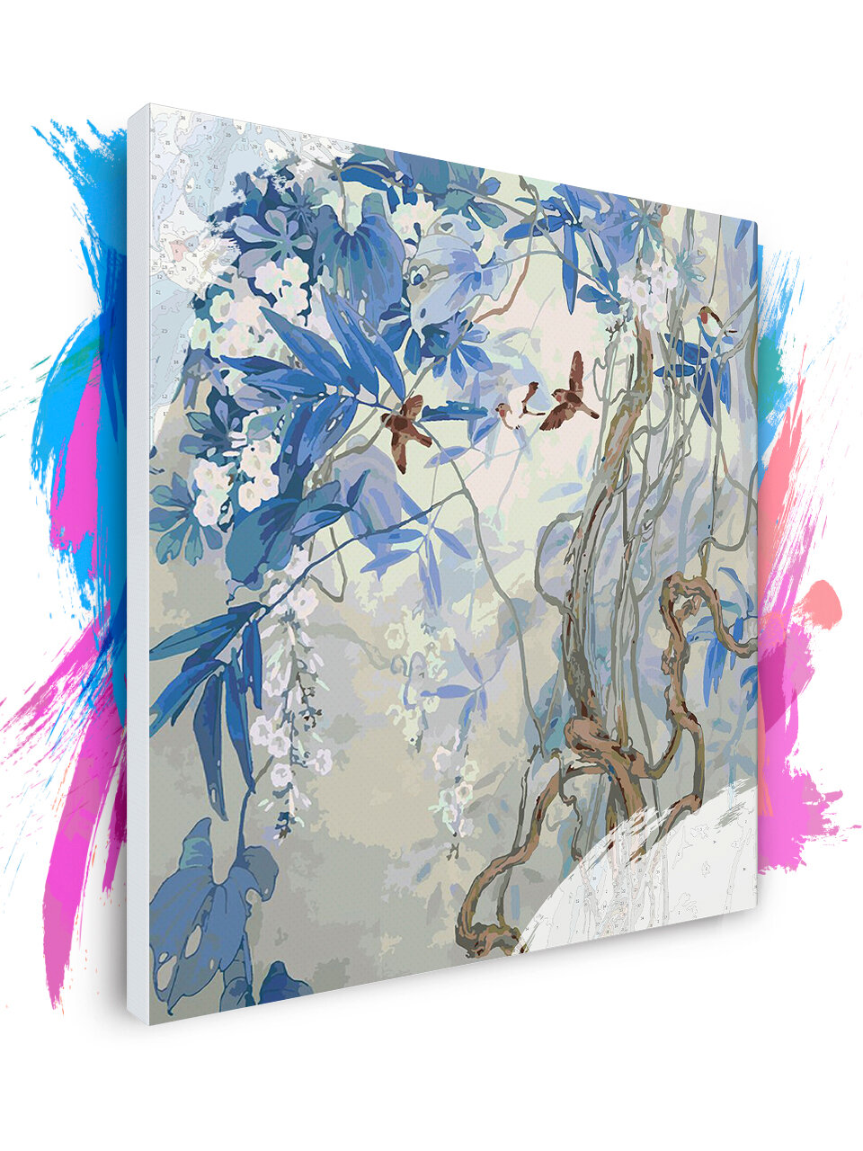 Картина по номерам на холсте Птицы Восточная Живопись, 40 х 40 см