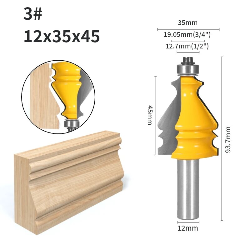 Фреза деревообработки YUSUN 3# 12x35x45 мм