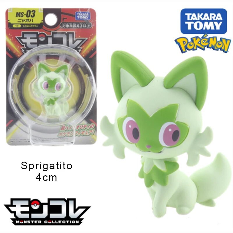 TAKARA TOMY Фигурки Покемонов ПВХ Зеленый, Sprigatito