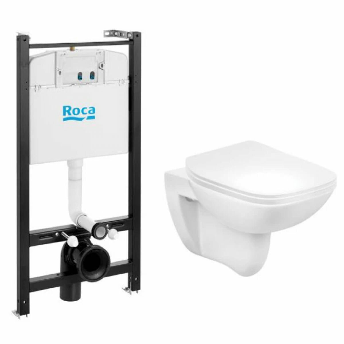 Комплект унитаза с инсталляцией Roca Debba Rimless 893104970 с сиденьем SoftClose без клавиши смыва