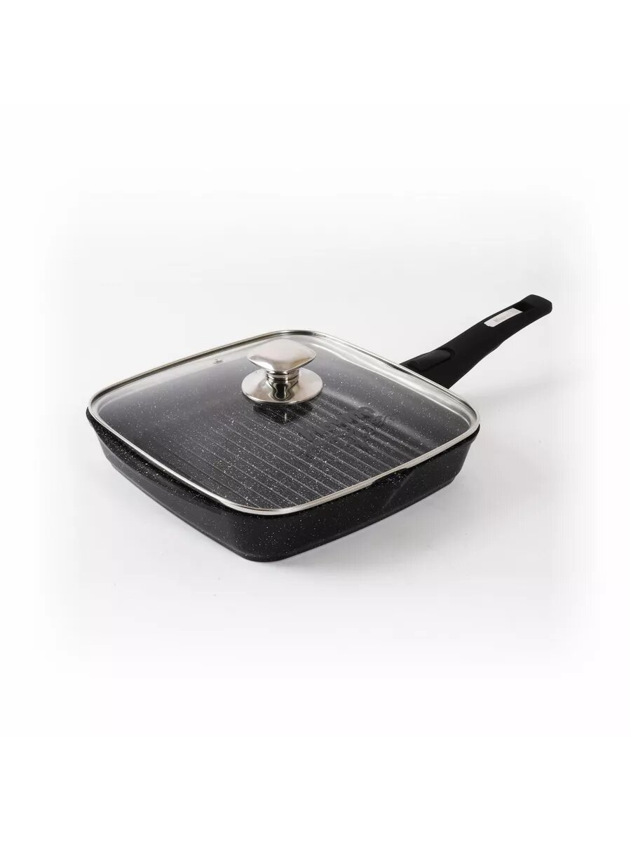 Сковорода-гриль со съемной ручкой Гранит black, 24х24см