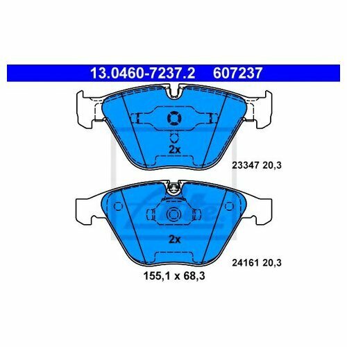 Комплект передних тормозных колодок Ate 13046072372 для BMW 3 серия E90, E91, E92, E93, X1 E84, Z4 E89