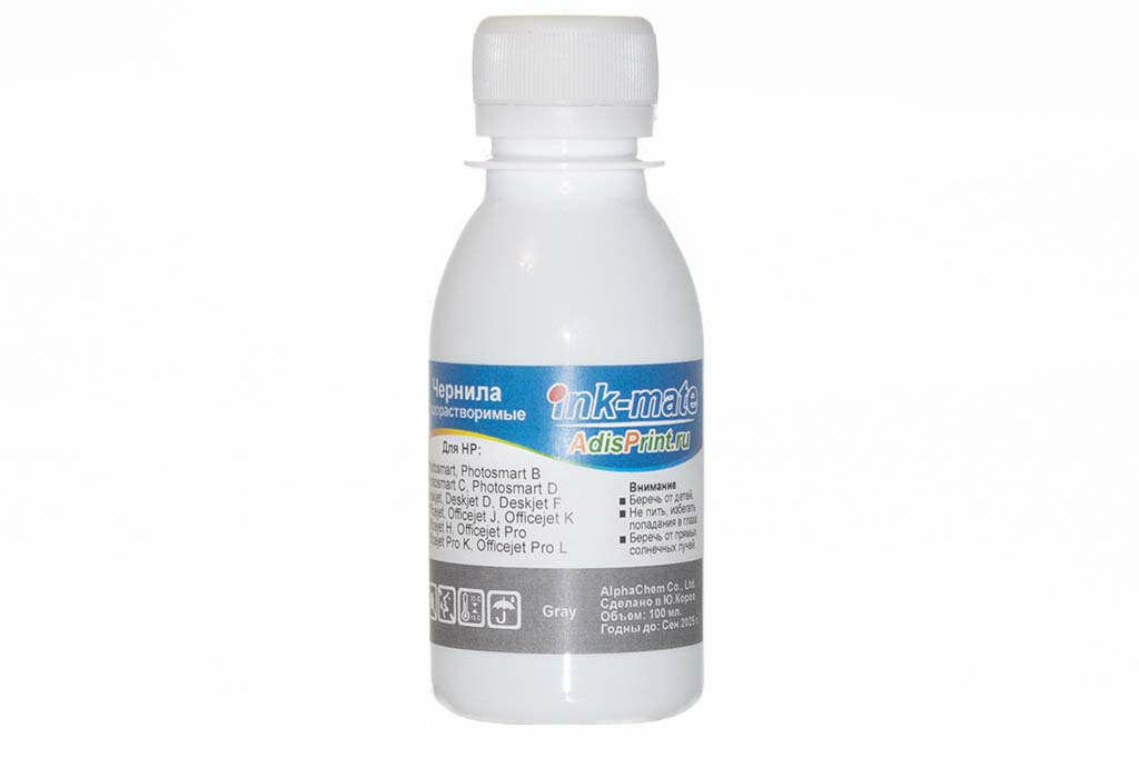 Чернила для Hp, водорастворимые, Grey, 100 мл.