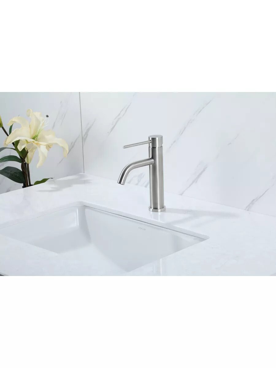 Смеситель для раковины Frap F10807, нержавеющая сталь, сатиновое покрытие