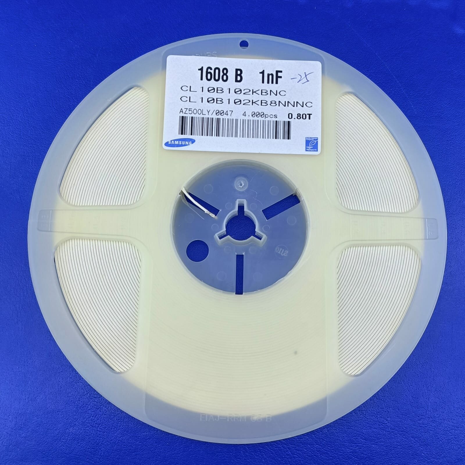 100 штук SMD конденсатор 0603 / 1608C 102K/1000 пФ (1 нФ) (арт.64702)