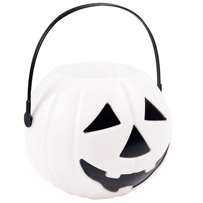 Конфетница Тыква пластик белая 17х14см/G