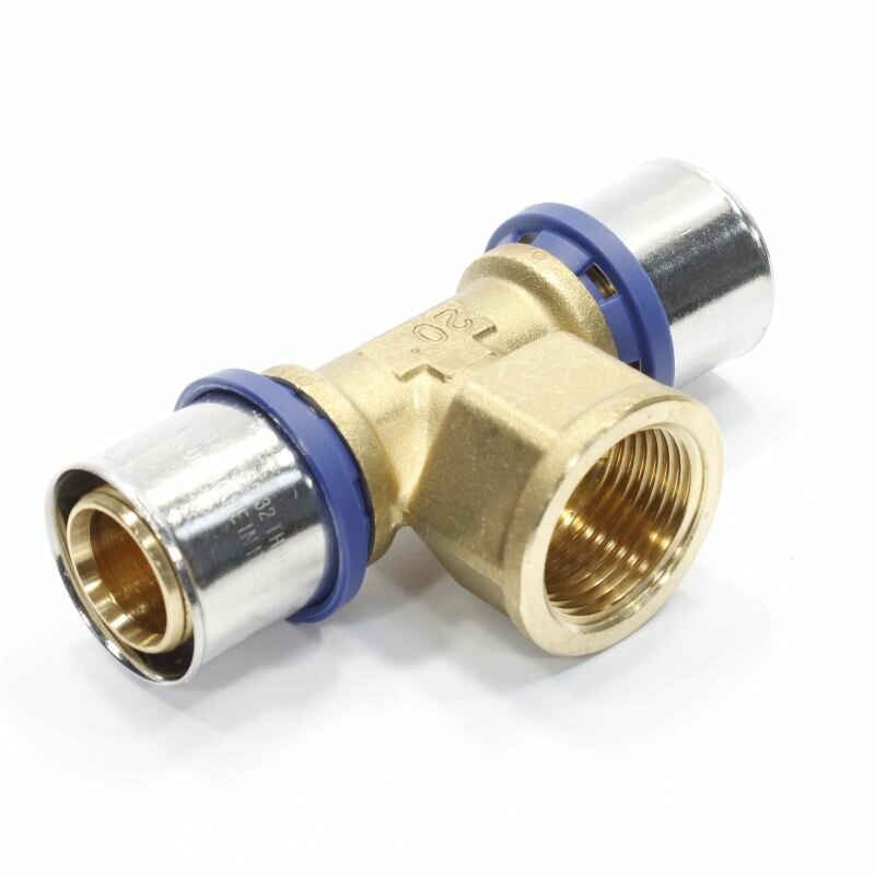 Тройник 32-1"-32, General Fittings 5S00, 12, пресс-резьба, вн, латунь