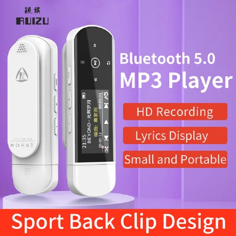 RUIZU X69 MP3-плеер Bluetooth, No memory