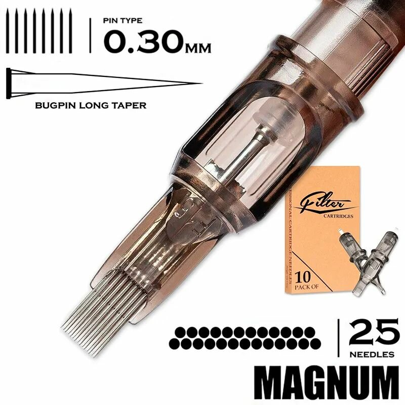 Тату картриджи EZ FILTER Magnum 25 MGLT/0.30 (1025mg) 10шт
