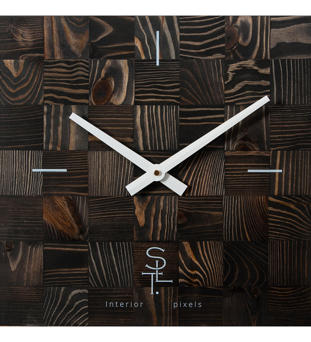 Часы настенные 'CHESS BLACK WOOD'