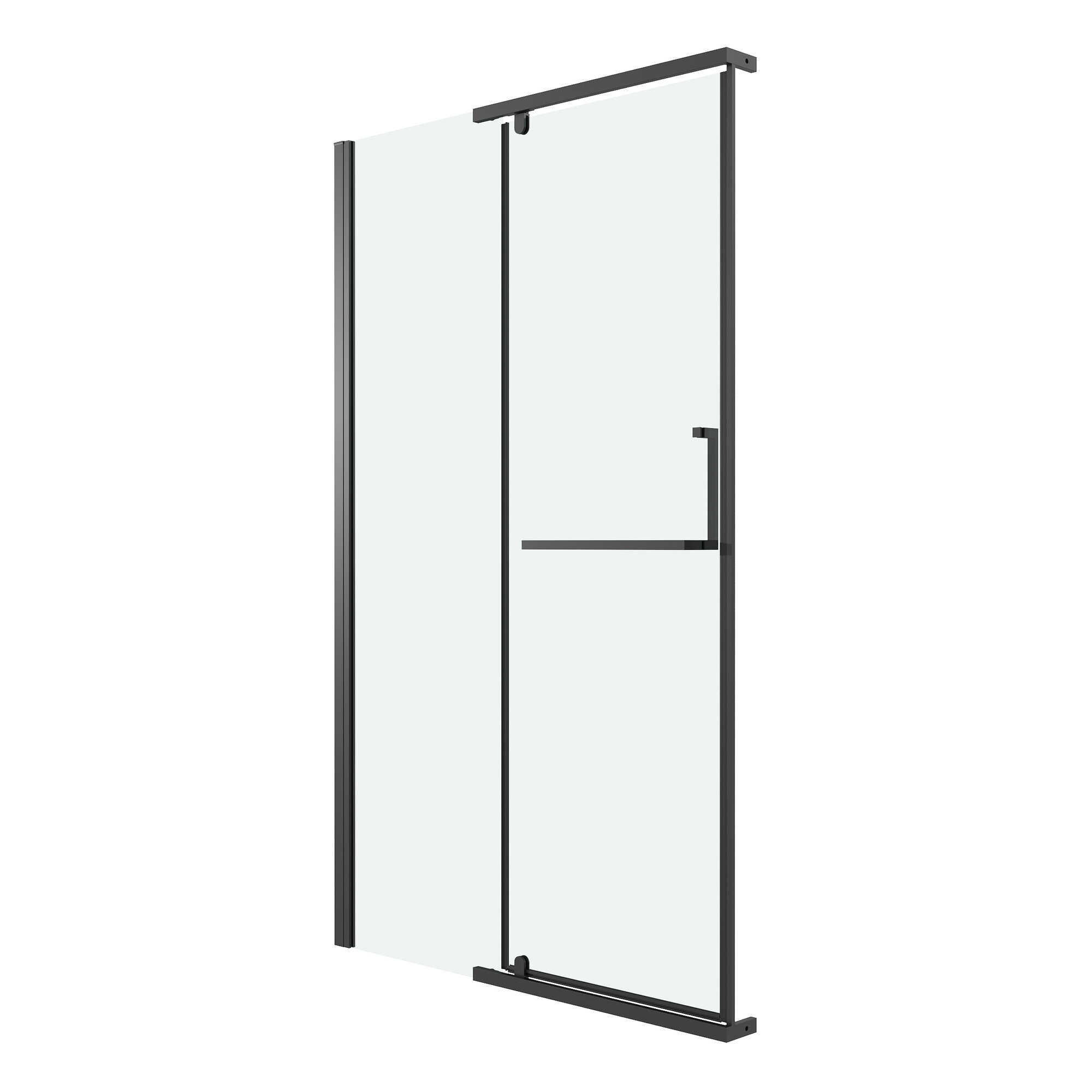 Дверь в нишу Grossman Pragma 100. K33.03.100.21.00 (100х195) черный матовый, стекло прозрачное, распашная, 1 место