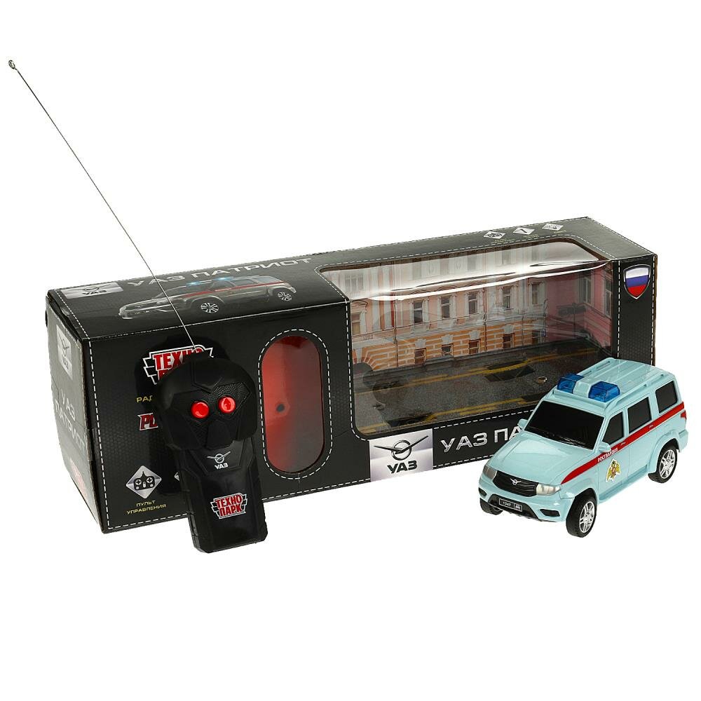 Модель машины Технопарк УАЗ Patriot, Росгвардия, на радиоуправлении, свет РАТRIОТ-15RСRОS-GY