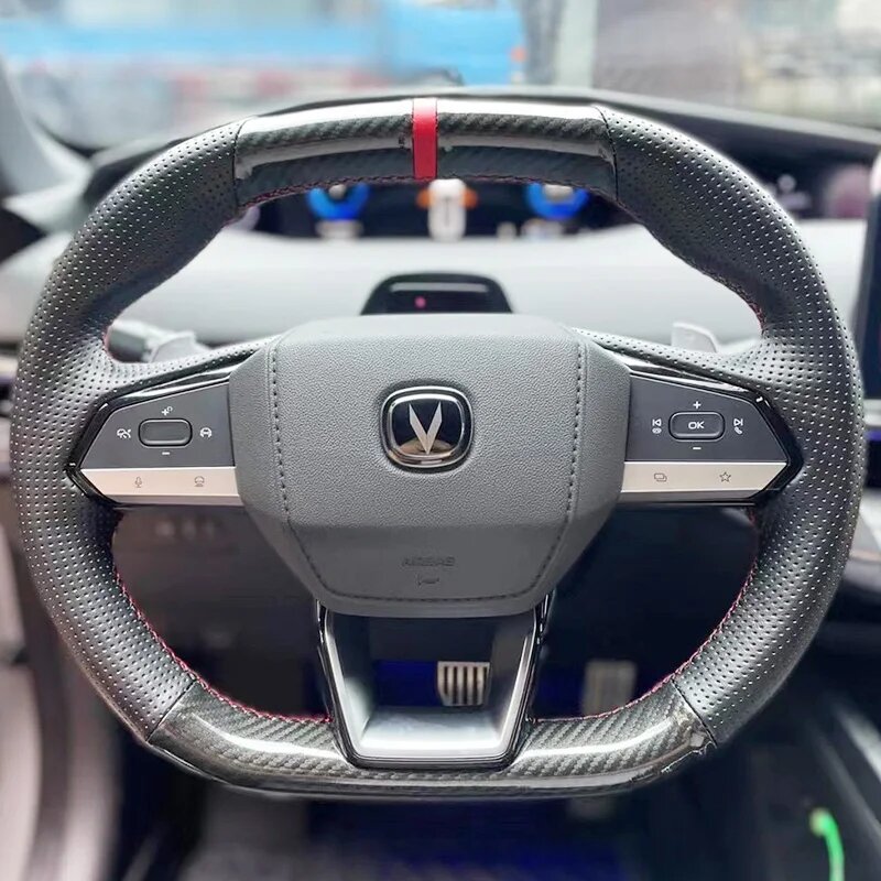 Нескользящая черная кожа наппа ручной стежки и углеродное волокно carbon and black