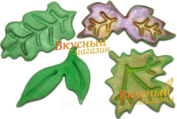 Выемка-плунжер для марципана/мастики листочки (Набор из 2 шт.)