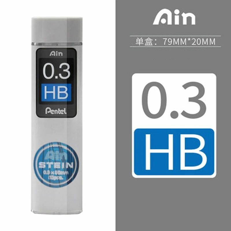 Грифели для механических карандашей PENTEL AIN STEIN C273 HB 0.3 мм 15 шт. в футляре