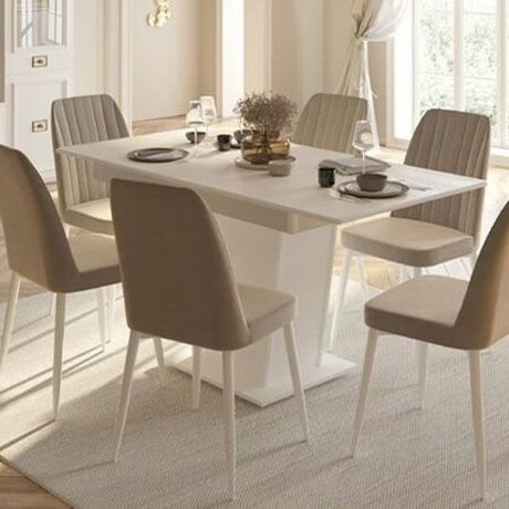 Стол обеденный Мэри Мебель "Виктория ГВК-08", раскладной, МДФ, ЛДСП, белый