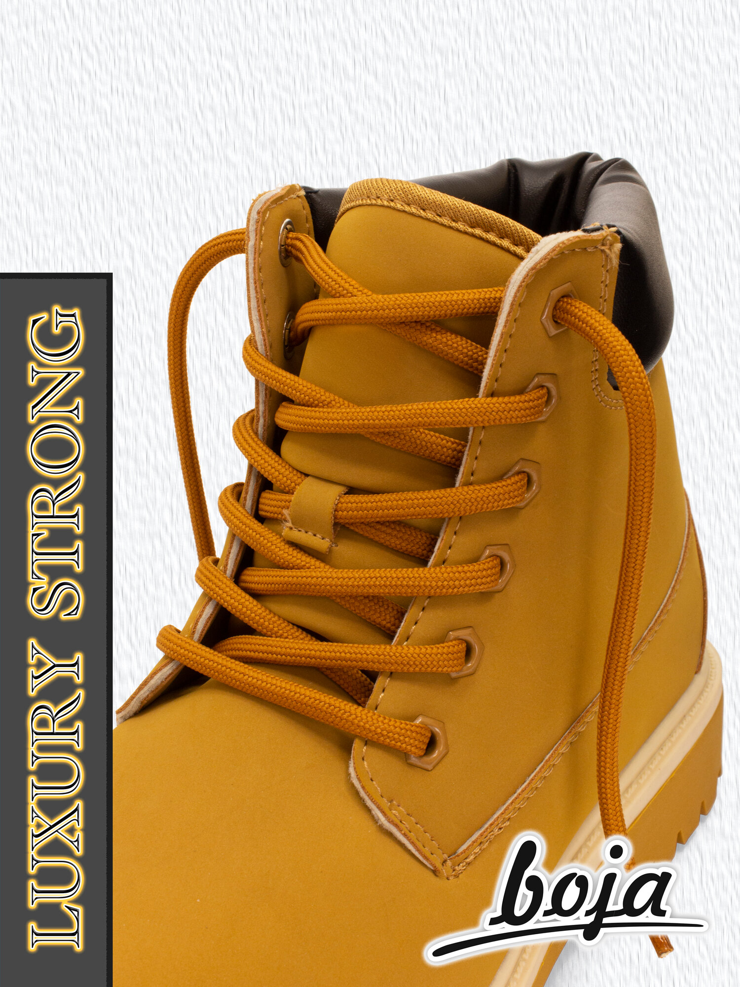 Шнурки для обуви BOJA (LUX), круглые, горчичные (оранжевые охра), 120 см, для кроссовок; ботинок; кед; бутсов