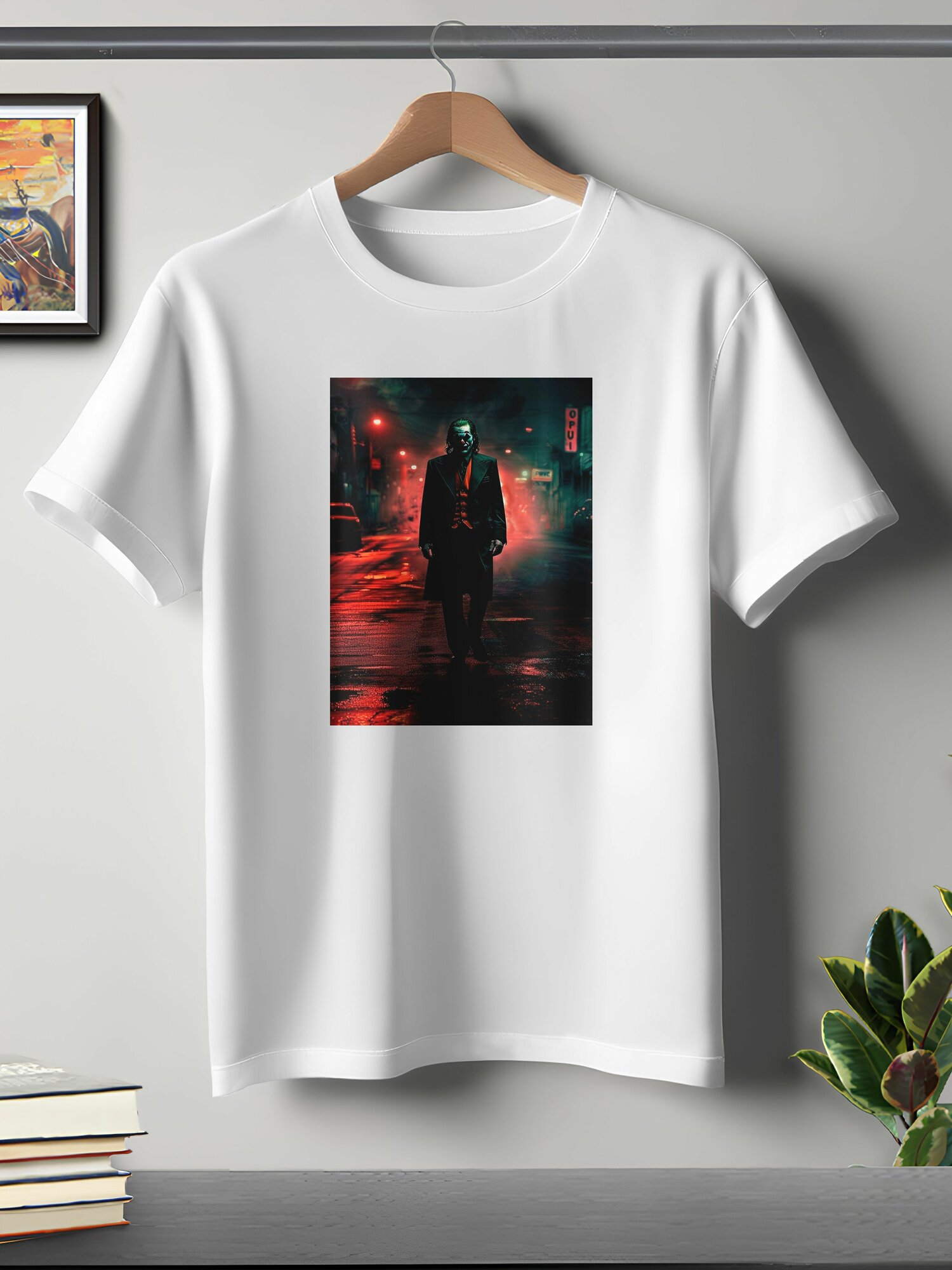 Футболка ONEQ унисекс 50-52 (XL) размер с принтом Джокер, белая