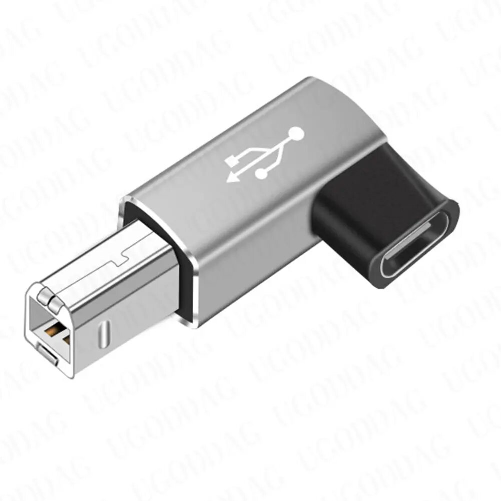 USB C на USB B MIDI адаптер UGODDAG Silver-Right angled