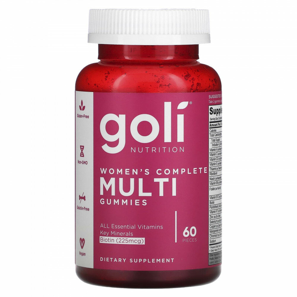 Goli Nutrition, Комплексные мультивитамины для женщин, 60 жевательных таблеток