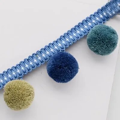 Полиэстерная бахрома для декора Синий, A Blue