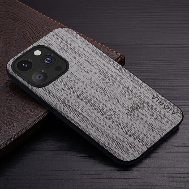 Чехол для iPhone 15 Pro Light Gray, древесный, для iPhone 12 13 14