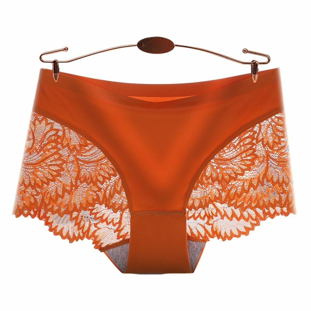 Женское бесшовное нижнее белье из ледяного шелка с низкой талией, карамельный, XL