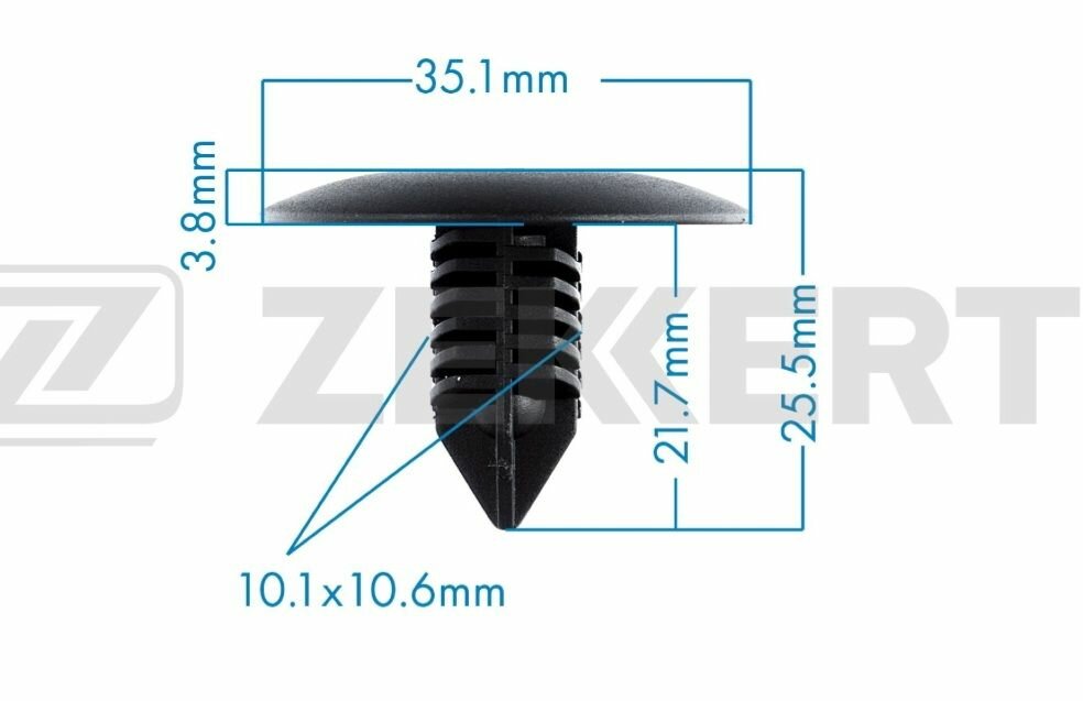 Клипса крепёжная для автомобиля RENAULT, Zekkert BE-2381 (10 штук)