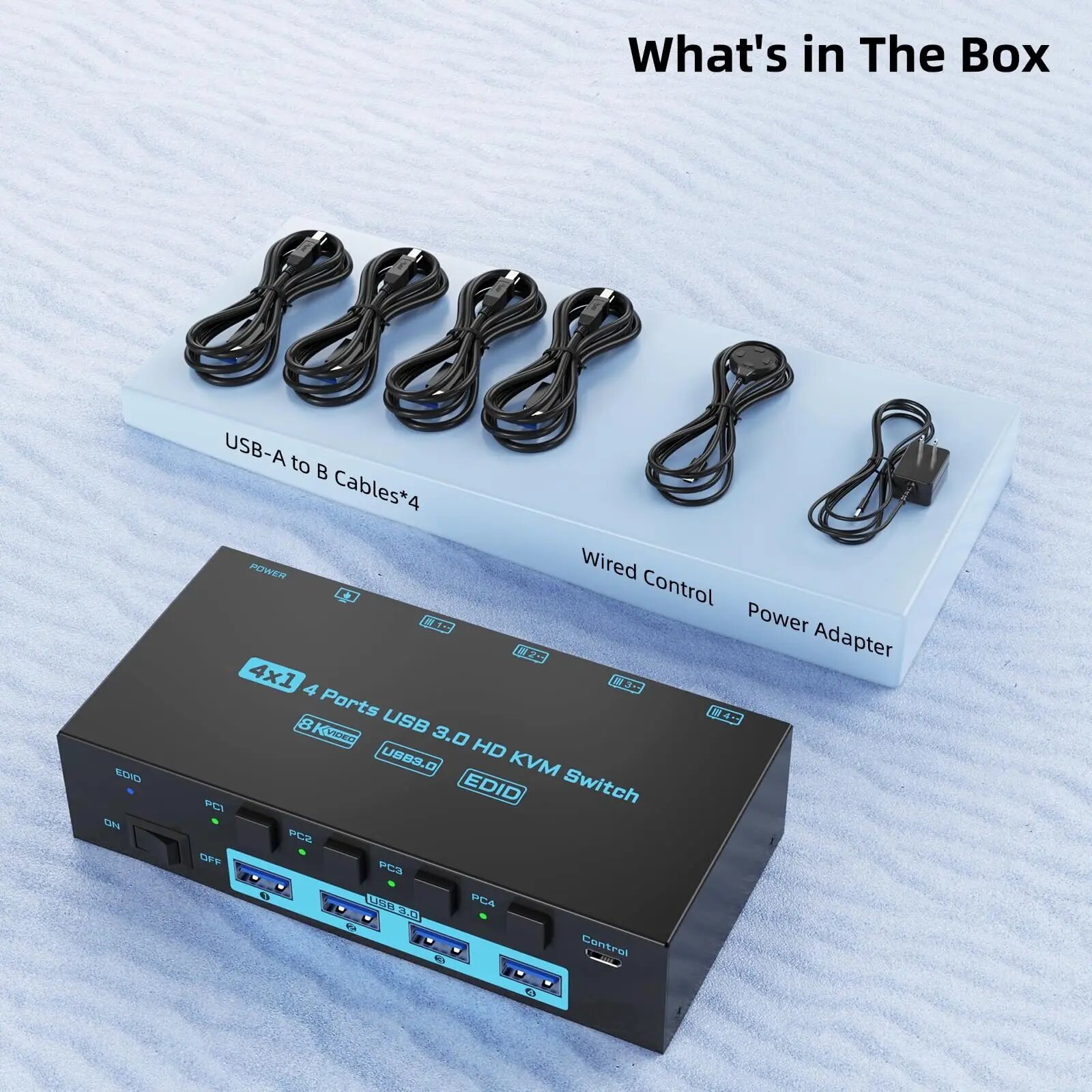 AIMOS KVM-переключатель 2 монитора 4 компьютера 8K 4K USB3.0 8401-UK