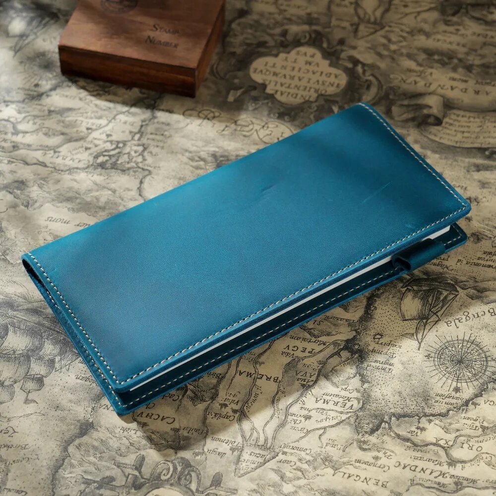 Кожаный кошелек Blue, размер Line Inner Page