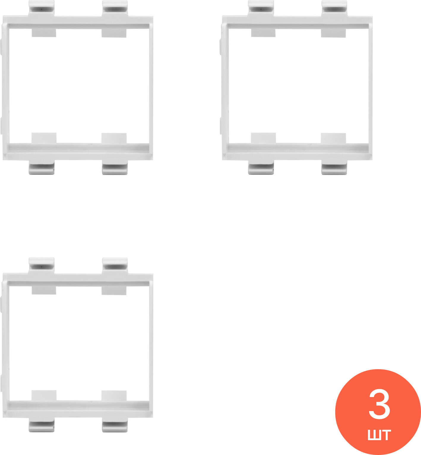 Рамка электроустановочная DKC / ДКС Viva под 2 модуля, F0000A, белый, 1 пост / для розеток и выключателей (комплект из 3 шт)
