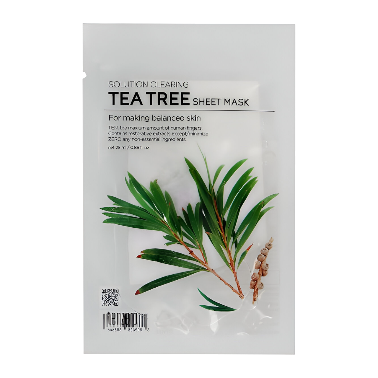 Очищающая тканевая маска для лица с экс-том чайного дерева