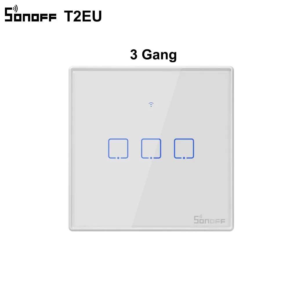 SONOFF TX T2/T3 EU Умный сенсорный выключатель 1/2/3 клавиш T2EU White 3C
