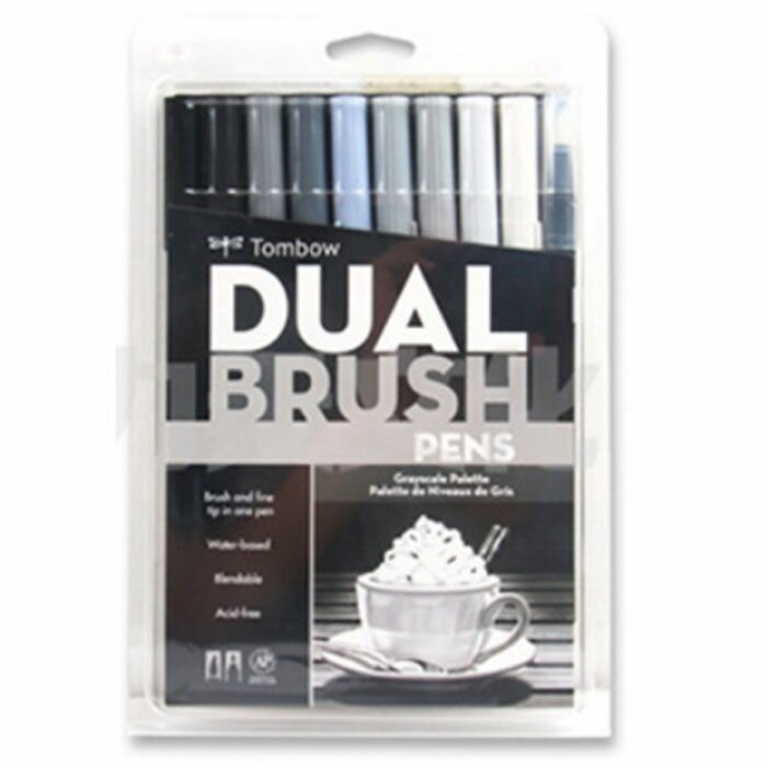 Набор художественных маркеров Japan Tombow Brush с каллиграфическими надписями ABT