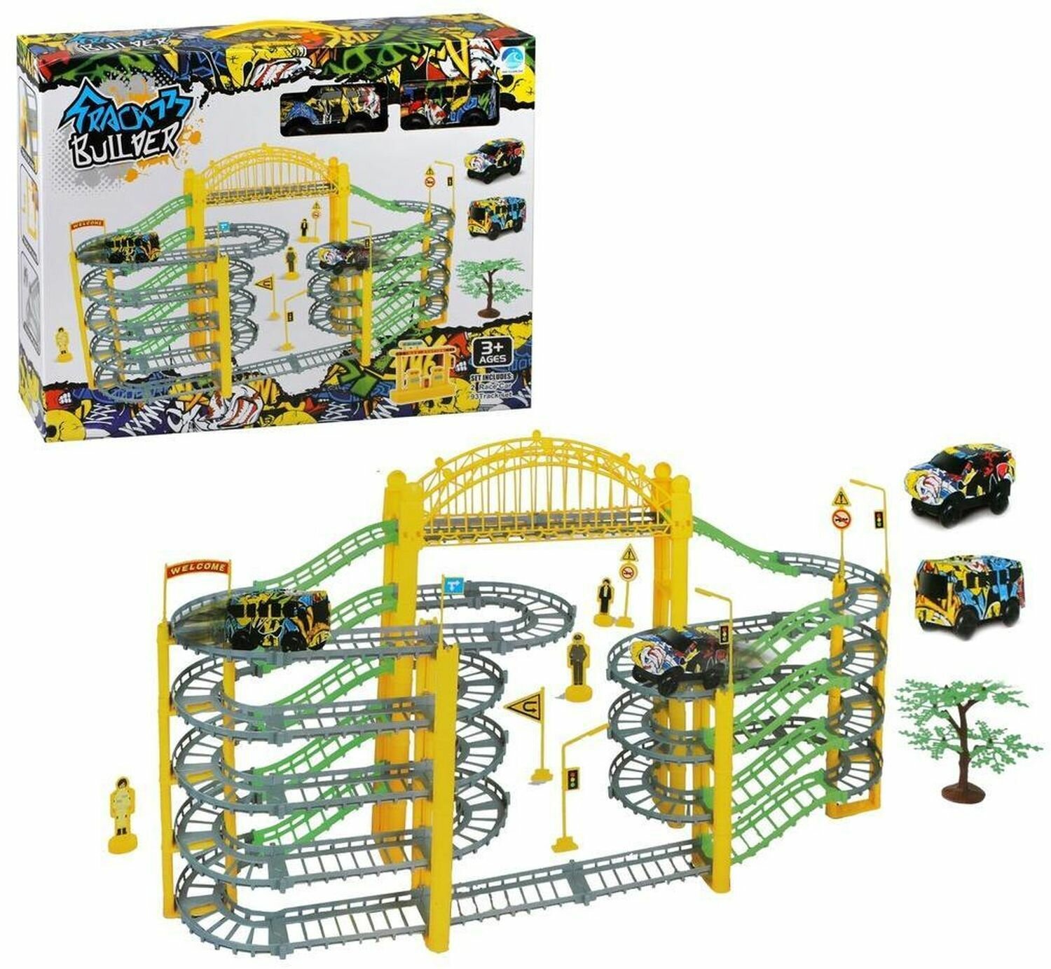 Автотрек Наша Игрушка "777", с машинками и аксессуарами, для мальчиков, от 3 до 14 лет