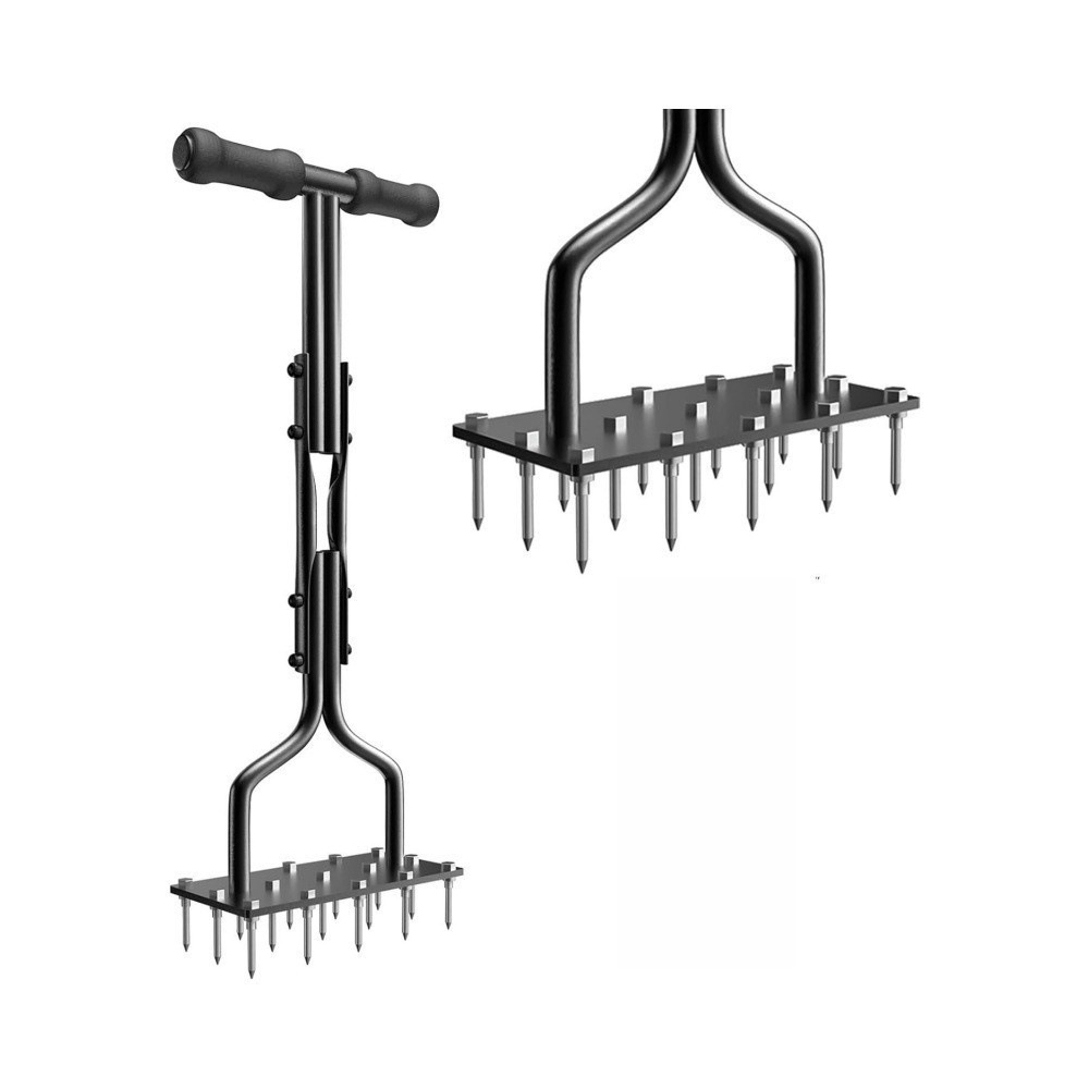 Аэратор для газона, металлические шипы, ручная аэрация почвы, 15 железных шипов, инструменты травы сада