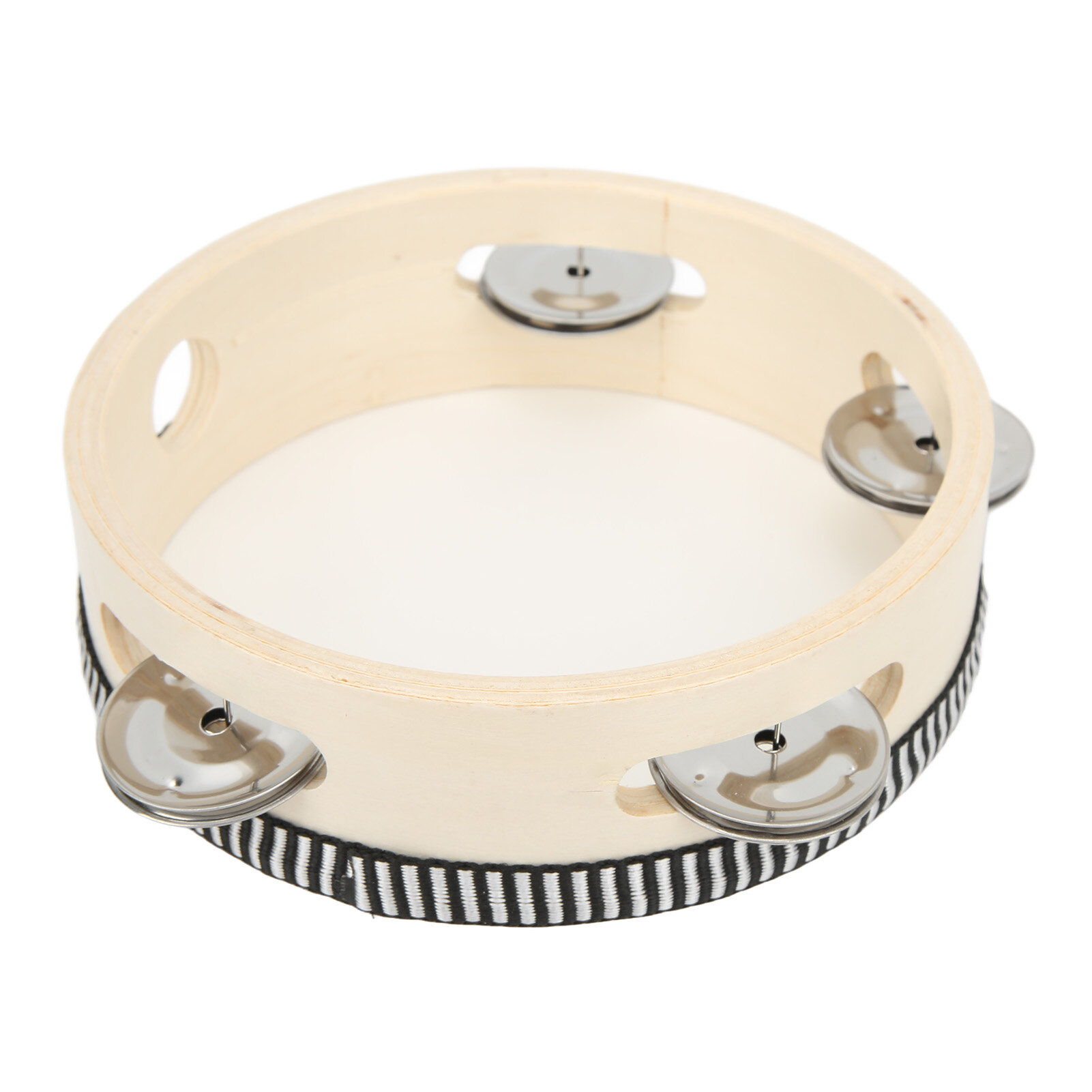 Ручной тамбурин, деревянный, 154 мм, из полиэстера, с четким звучанием, учебный барабан для выступлений.