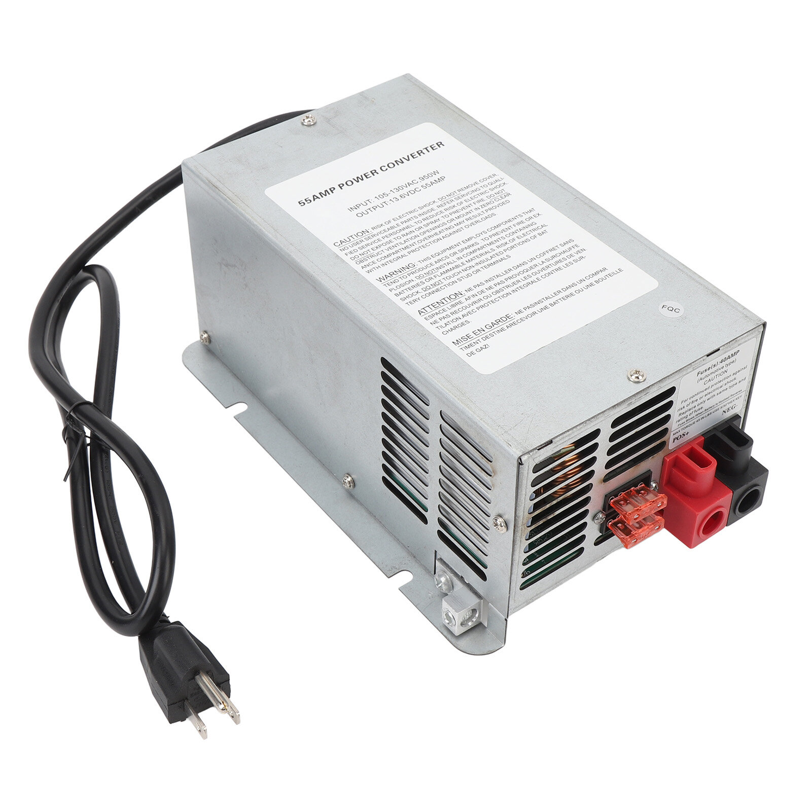 Зарядное устройство-конвертер для автодома RV Power Converter Charger 55AMP с автоматическим определением, 3-ступенчатой зарядкой и защитой от перезарядки WF 9855 MBA для прицепа
